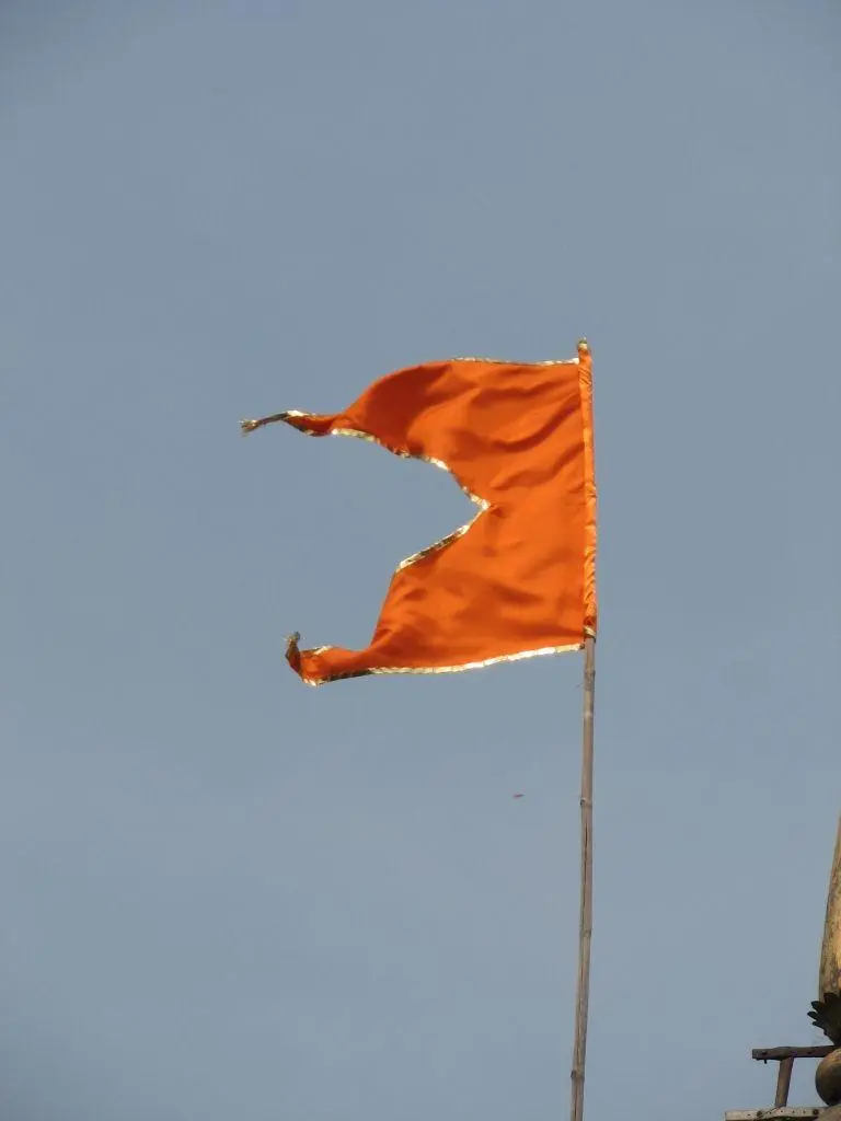 The Saffron flag, official flag of Hinduism, symbol of sacrifice